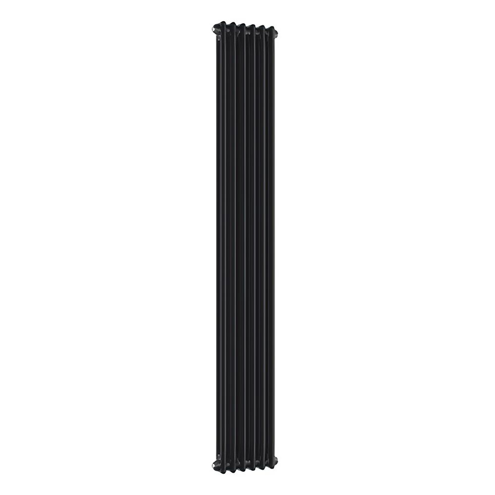 Regent - Black Vertical Column Traditional Cast-Iron Style Radiator ...