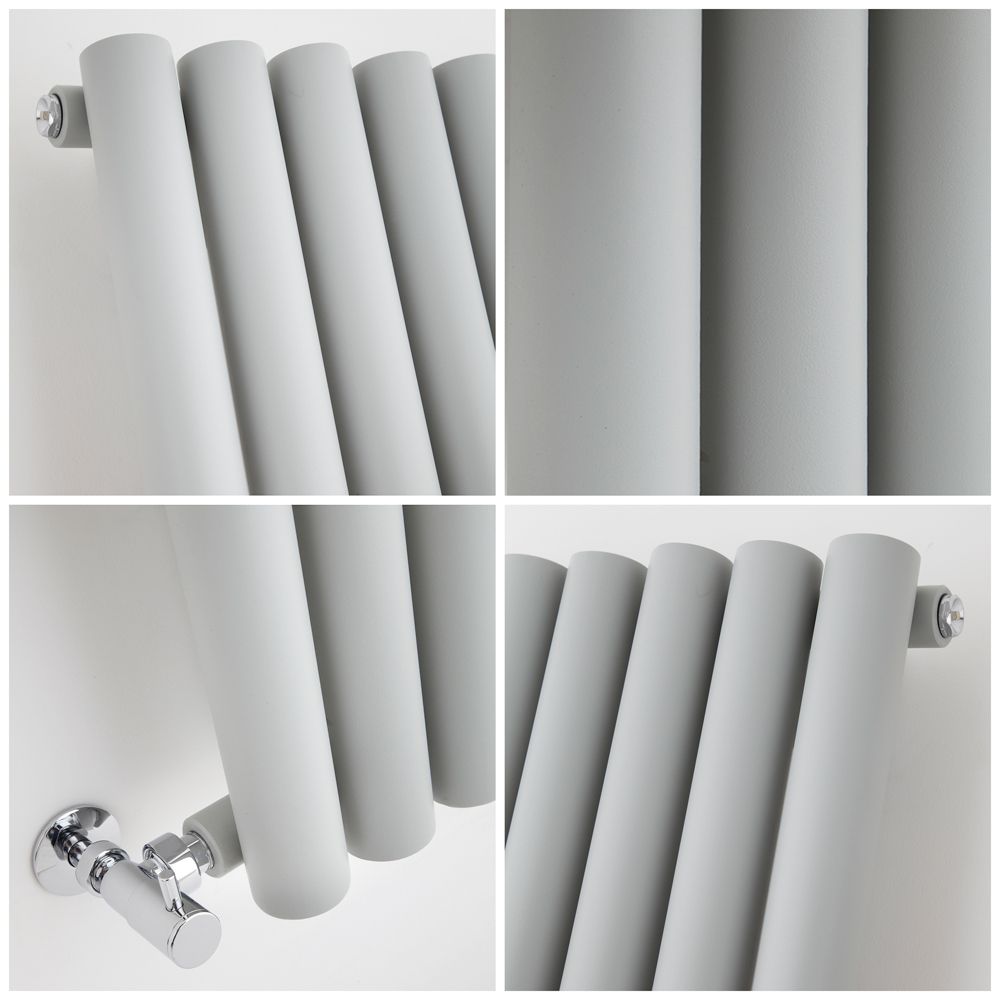 Savy - Silver Vertical Single-Panel Designer Radiator - 63" x 14"