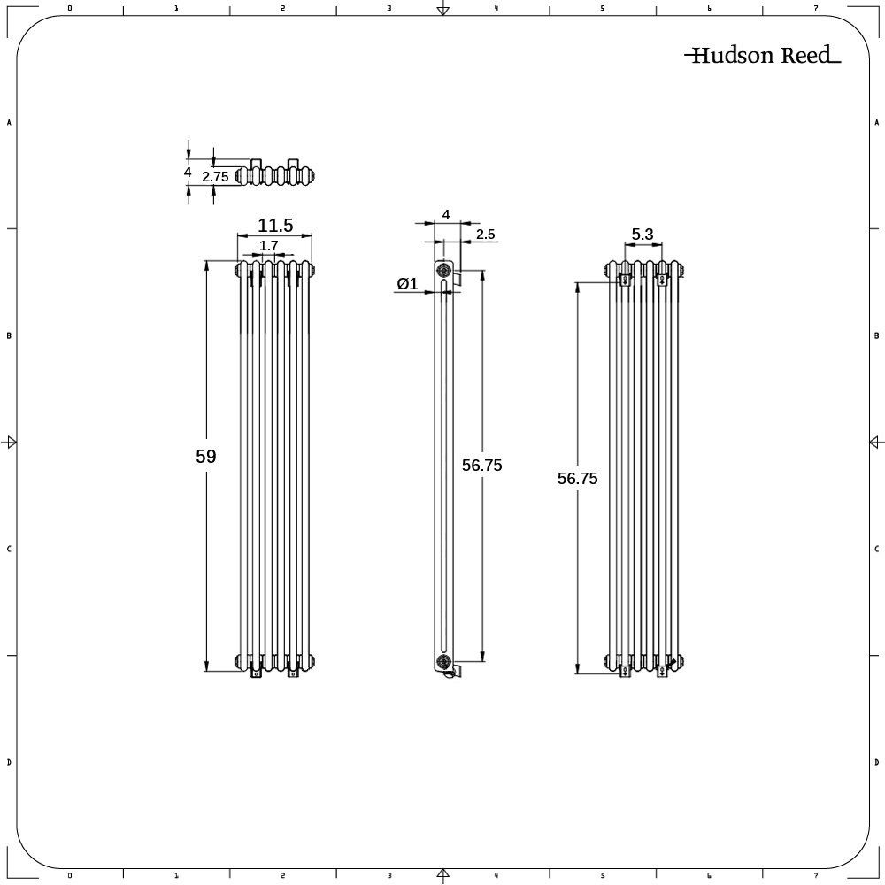 Regent - White Vertical 2-Column Traditional Cast-Iron Style Radiator ...