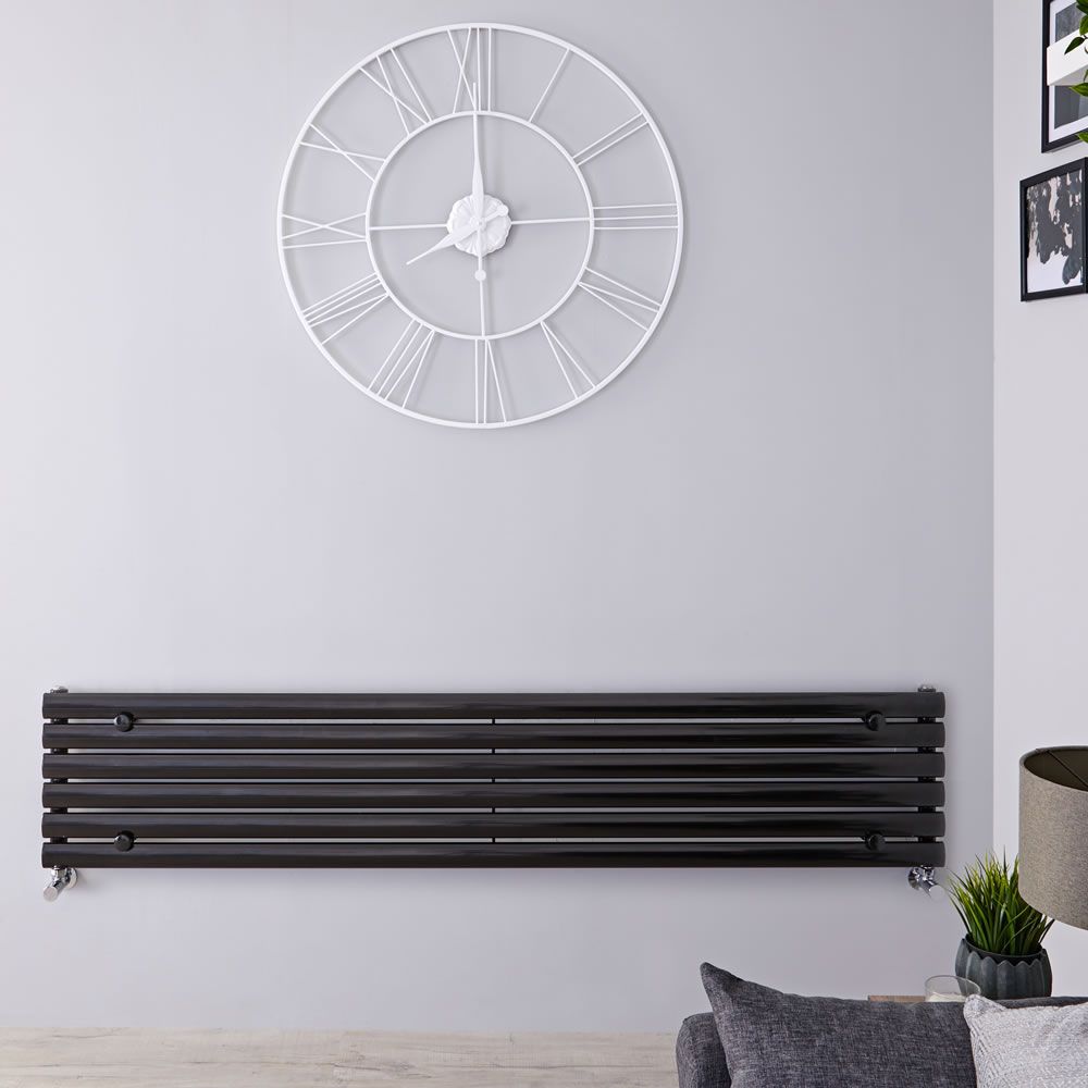 Revive - Black Horizontal Single-Panel Designer Radiator - 14" x 70"