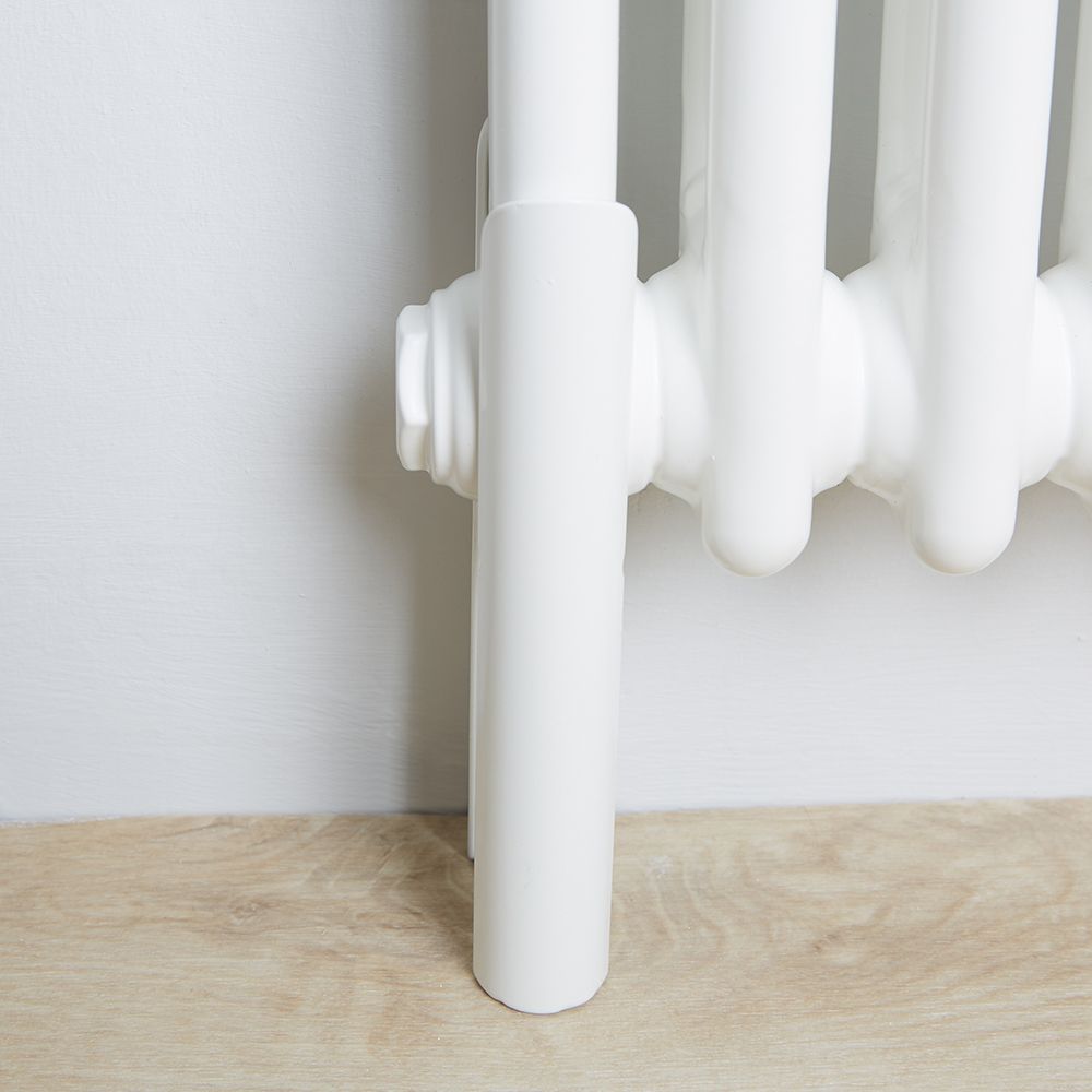 White Floor Mounting Kit for Two-Column Traditional Radiators