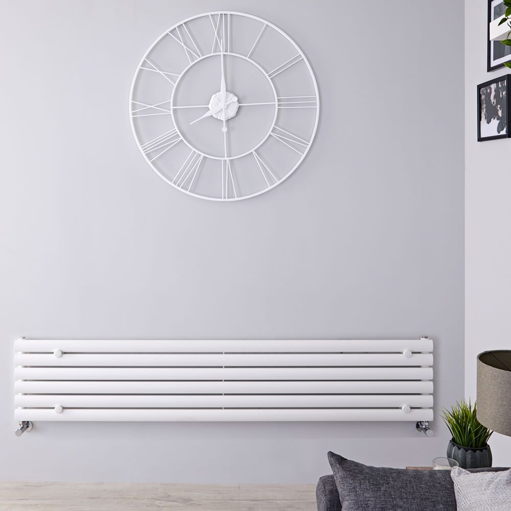 Revive - White Horizontal Single-Panel Designer Radiator - 14" x 63"