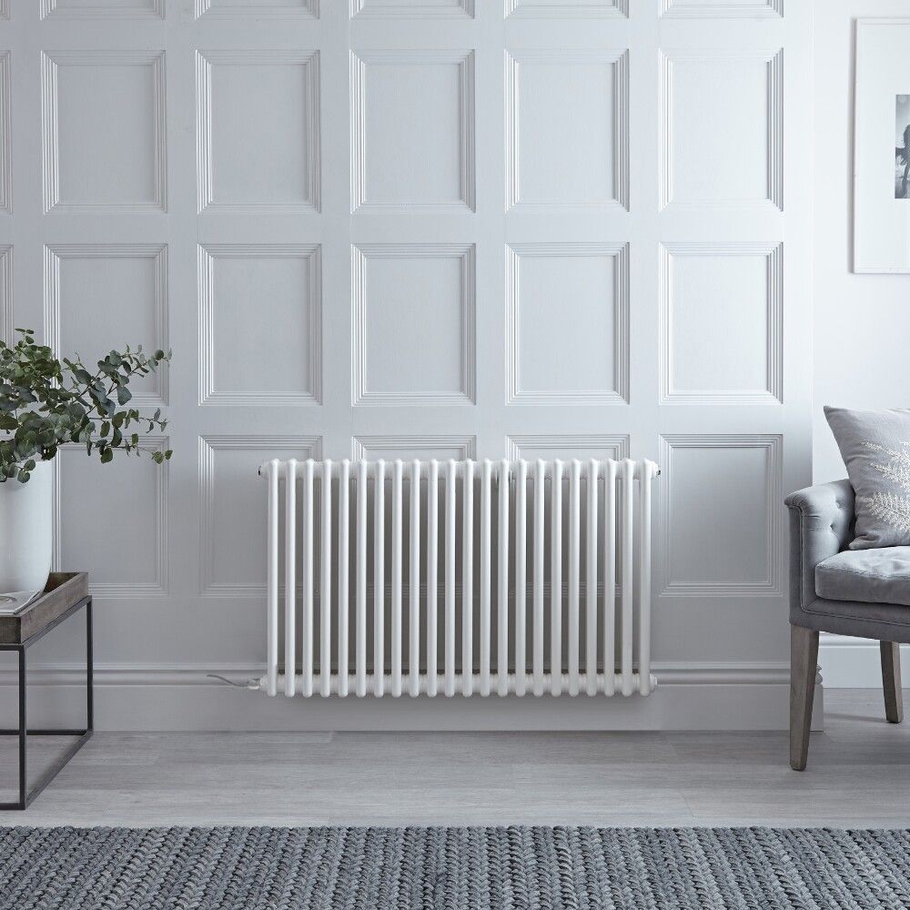 Regent Electric - White Horizontal 2-Column Traditional Cast-Iron Style ...