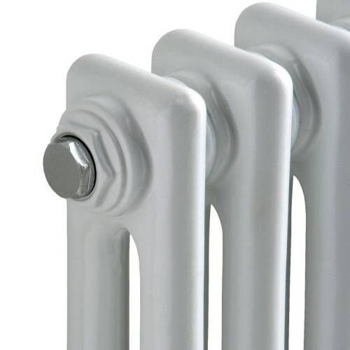 Regent - White Horizontal 2-Column Traditional Cast-Iron Style Radiator ...