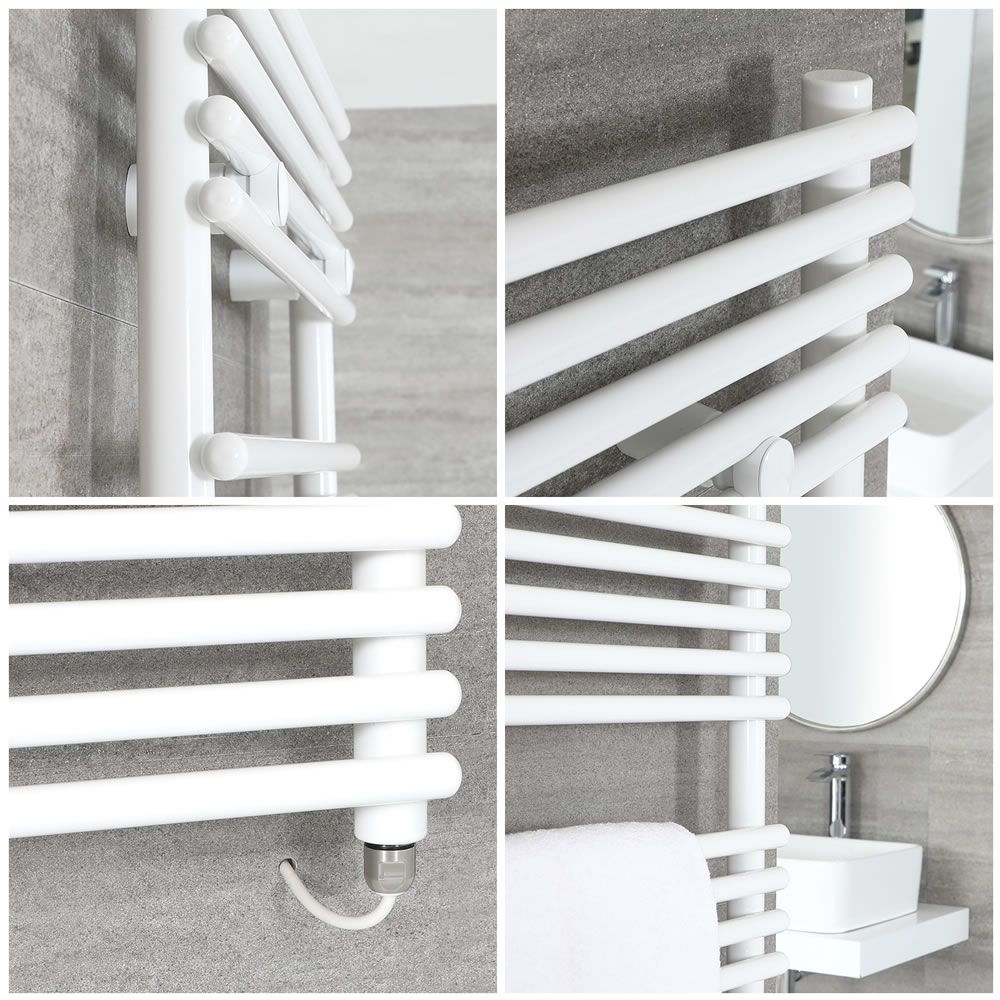 Arno Electric - White Bar On Bar Plug-In Towel Warmer - 28 3/4” x 23 5/8”