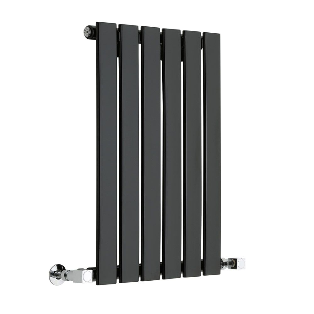 Delta - Black Horizontal Single Slim-Panel Designer Radiator - 25" x 16.5"