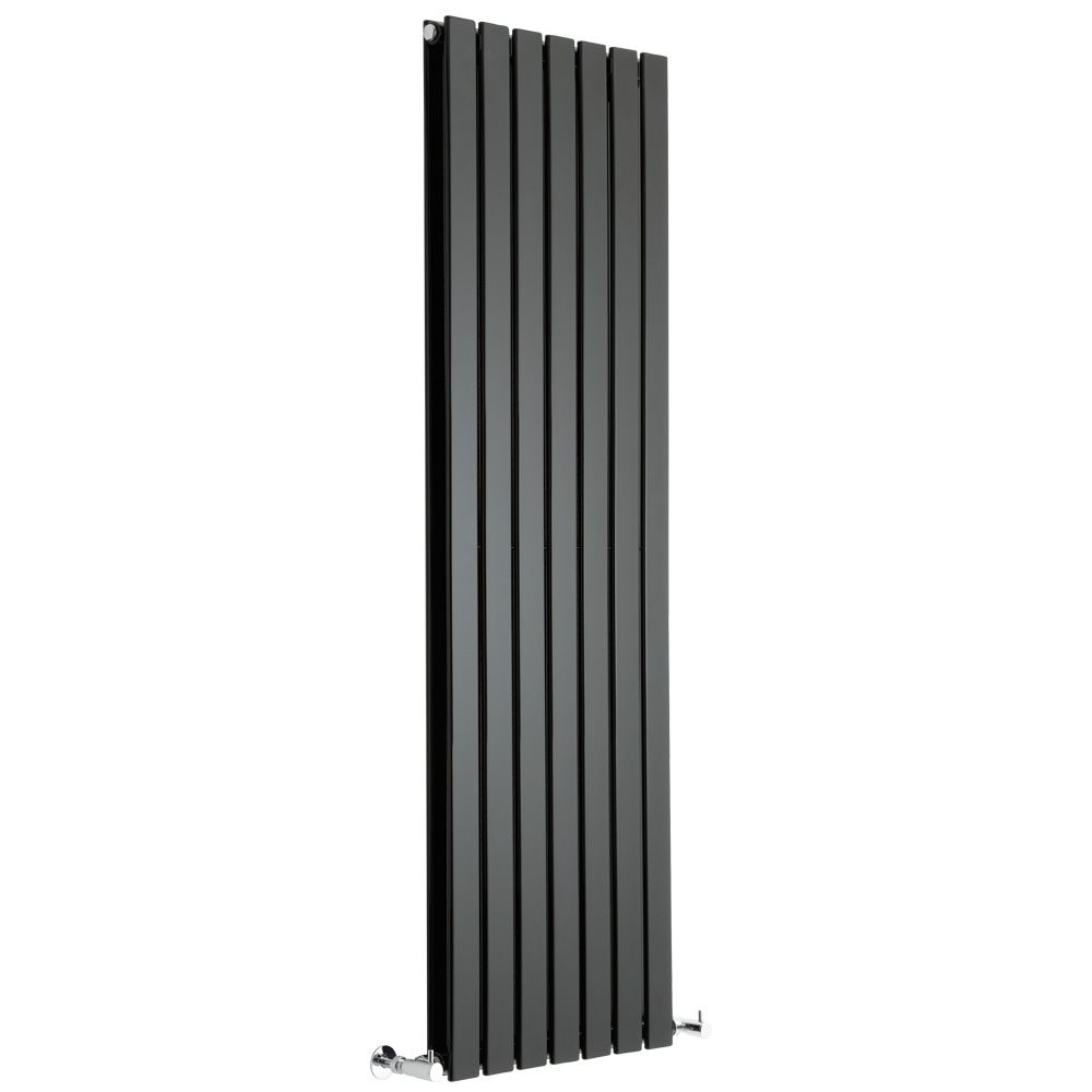 Delta - Black Vertical Double Slim-Panel Designer Radiator - 63" x 19.25"