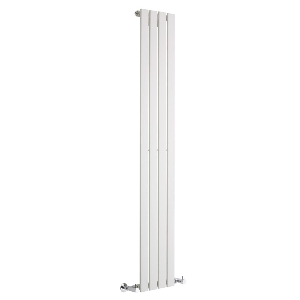 Delta - White Vertical Single Slim-Panel Designer Radiator - 63" x 11"