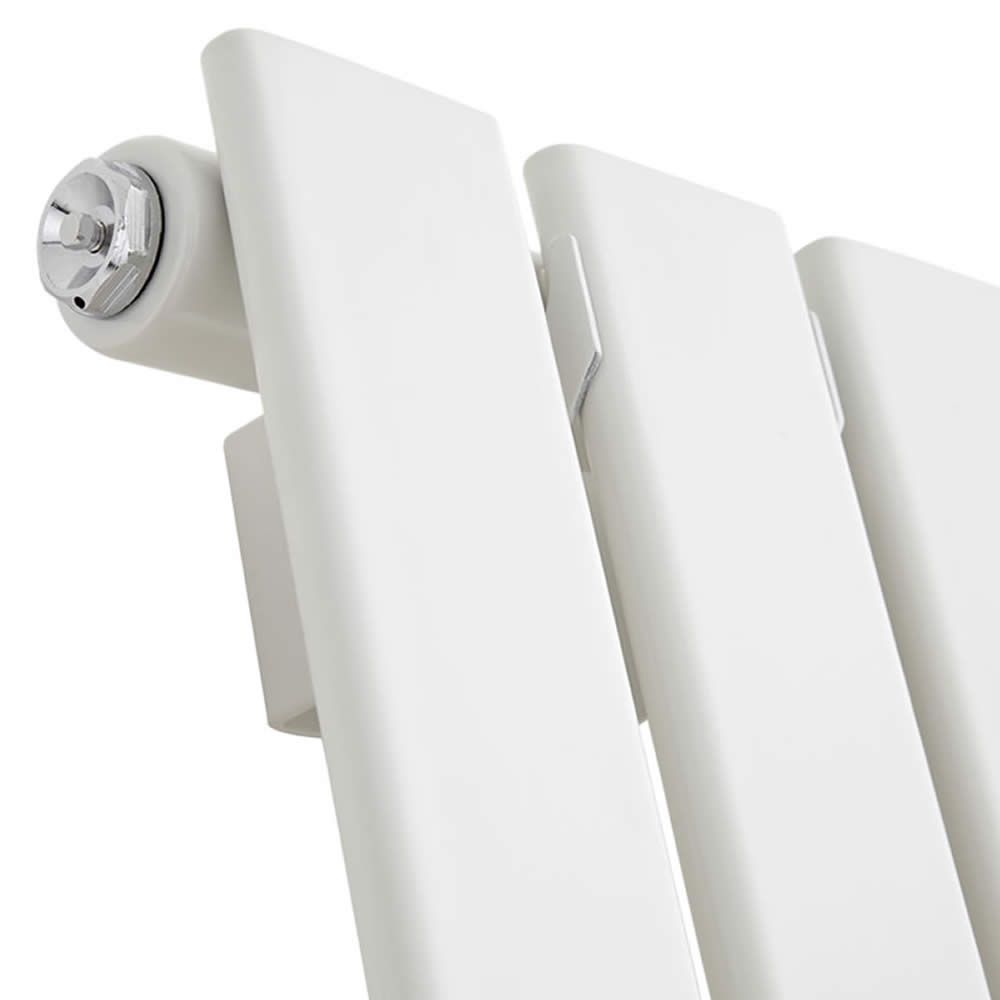 Delta - White Vertical Single Slim-Panel Designer Radiator - 63" x 11"