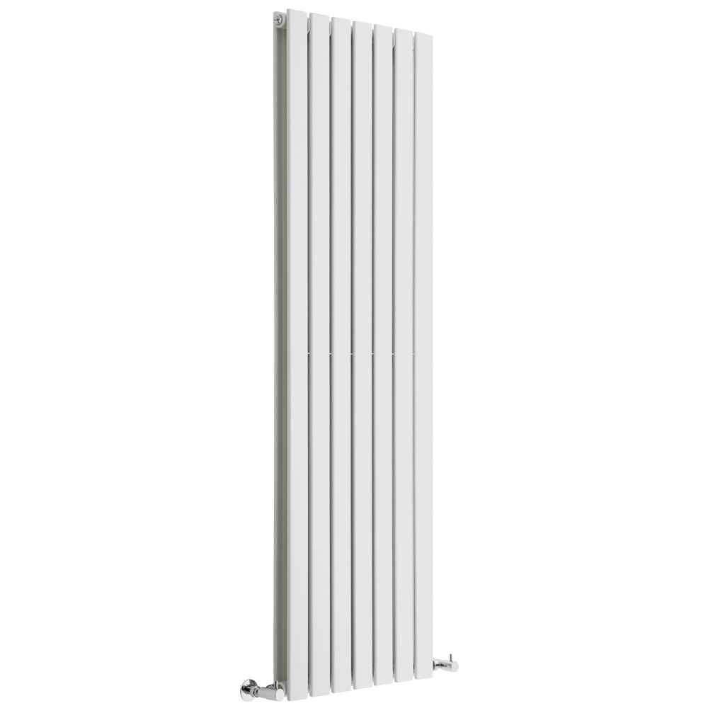 Delta - White Vertical Double Slim-Panel Designer Radiator - 63" x 19.25"