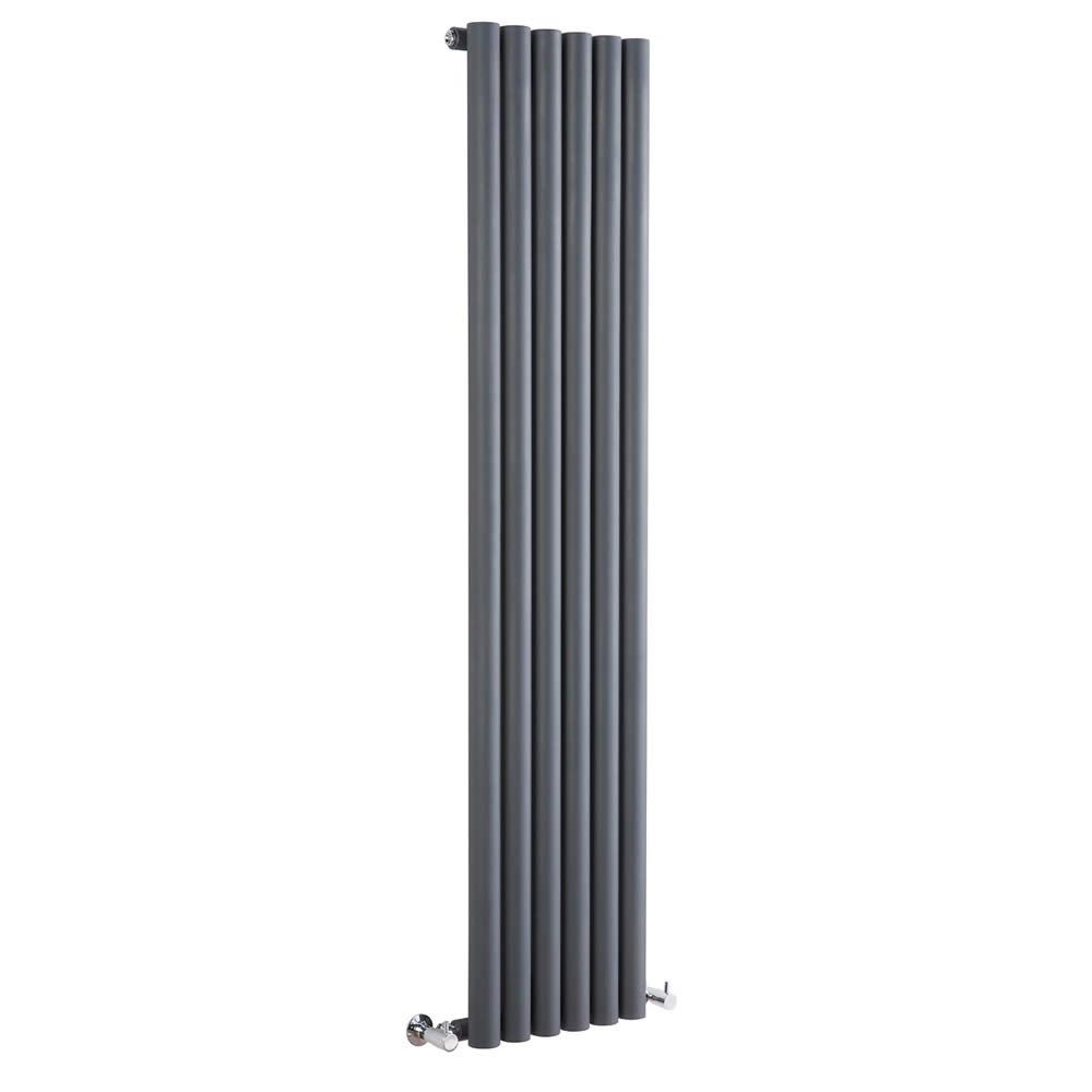 Savy - Anthracite Vertical Single-Panel Designer Radiator - 63" x 14"
