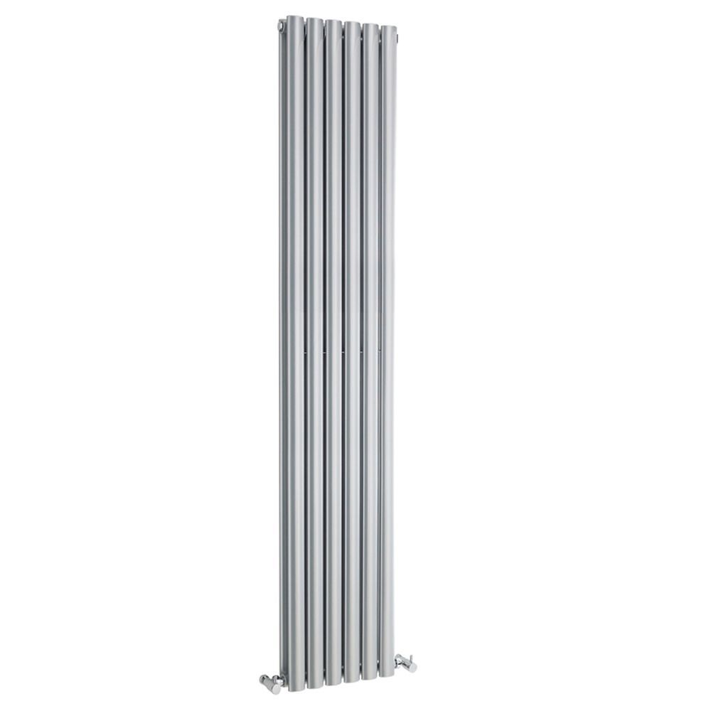 Revive - Silver Vertical Double-Panel Designer Radiator - 70.75" x 14"