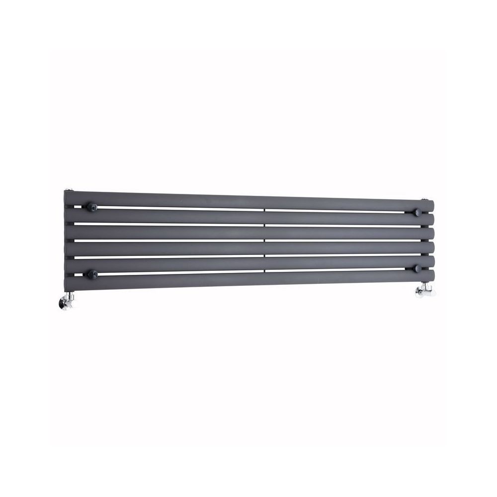 Revive - Anthracite Horizontal Single-Panel Designer Radiator - 14" x 63"
