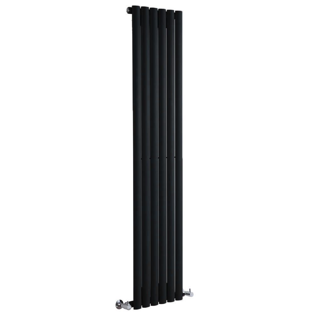 Revive - Black Vertical Single-Panel Designer Radiator - 63" x 14"