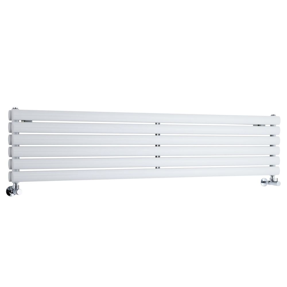 Revive - White Horizontal Double-Panel Designer Radiator - 14" x 63"
