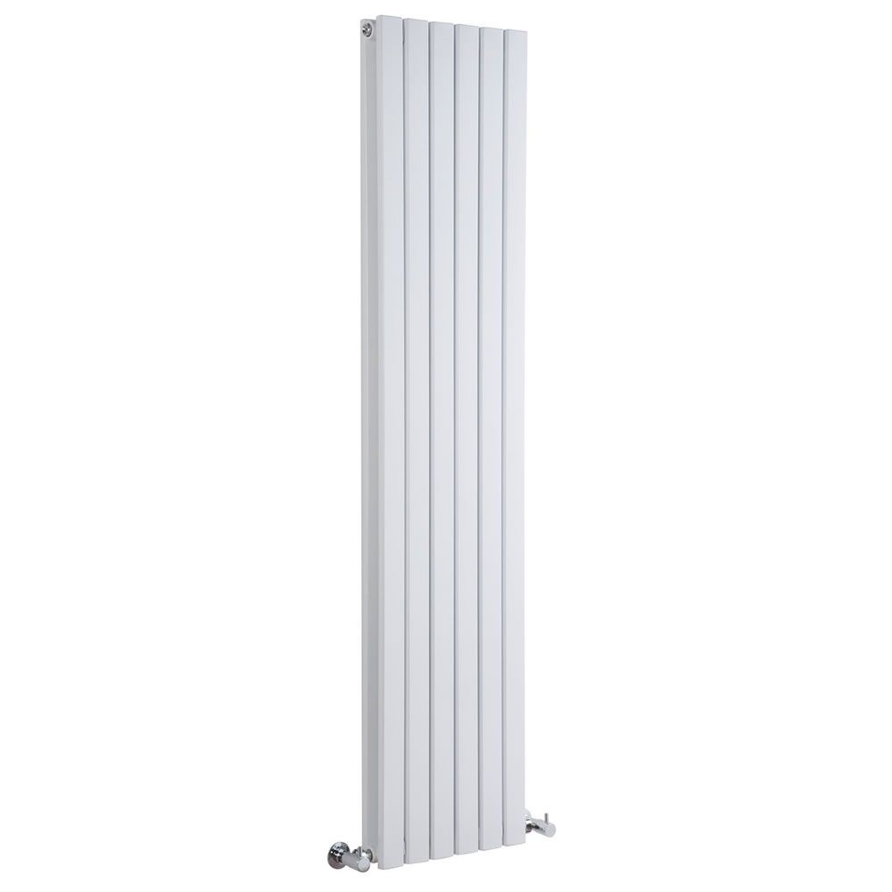 Sloane - White Vertical Double Flat-Panel Designer Radiator - 63" x 14"