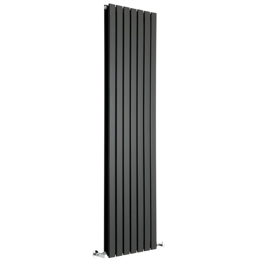 Delta - Black Vertical Double Slim-Panel Designer Radiator - 70" x 19.25"