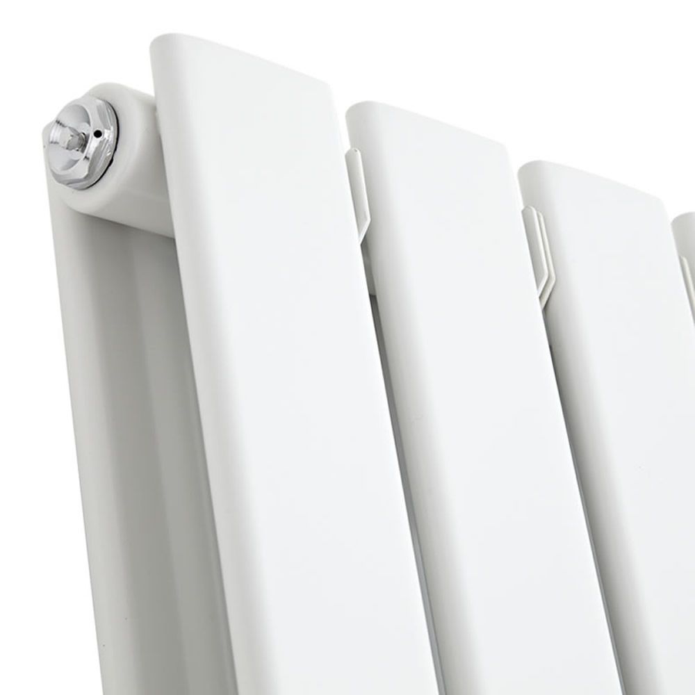 Delta - White Vertical Double Slim-Panel Designer Radiator - 70" x 19.25"