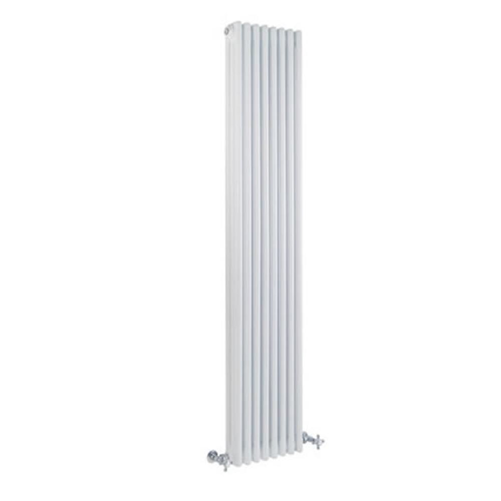Regent - White Vertical 3-Column Traditional Cast-Iron Style Radiator ...